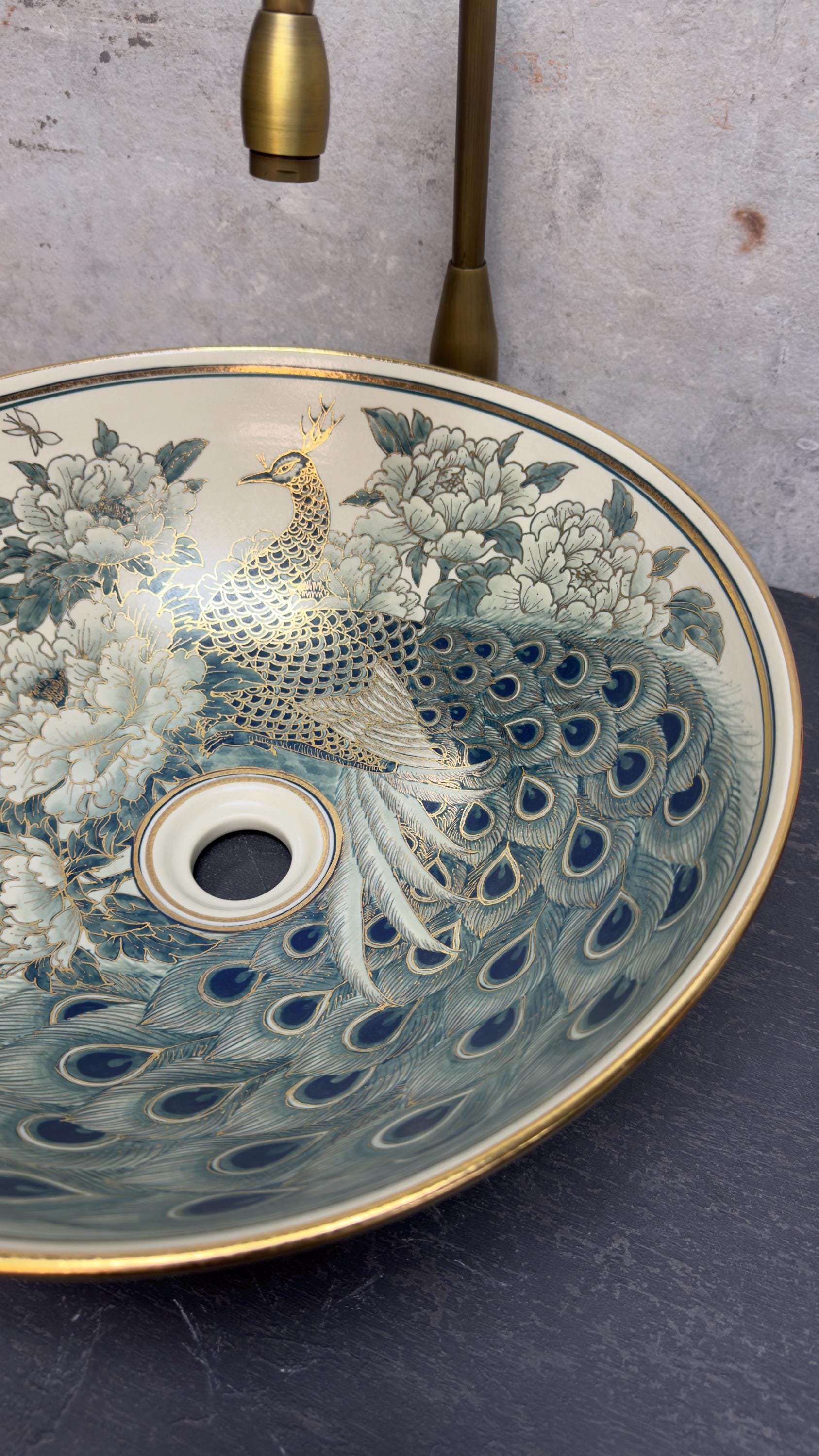 Ceramic Sink/ Bathroom Sink/ Vanity/ Hand Painted/ Handmade USA Stock ...
