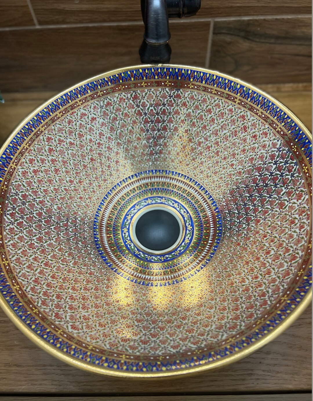 Ceramic Sink/ Bathroom Sink/ Vanity/ Hand Painted/ Handmade USA Stock ...