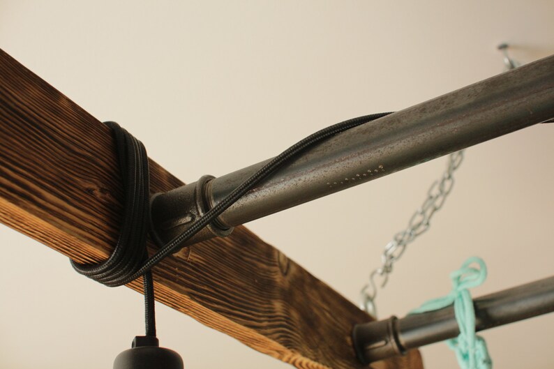 Rustic Pipe Ladder With Lamps Hanging Pendant Light Loft | Etsy