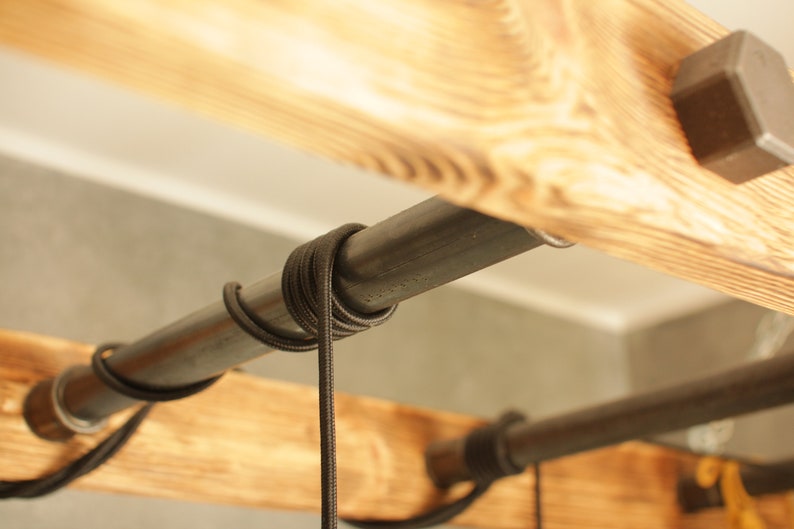 Rustic Pipe Ladder With Lamps Hanging Pendant Light Loft | Etsy