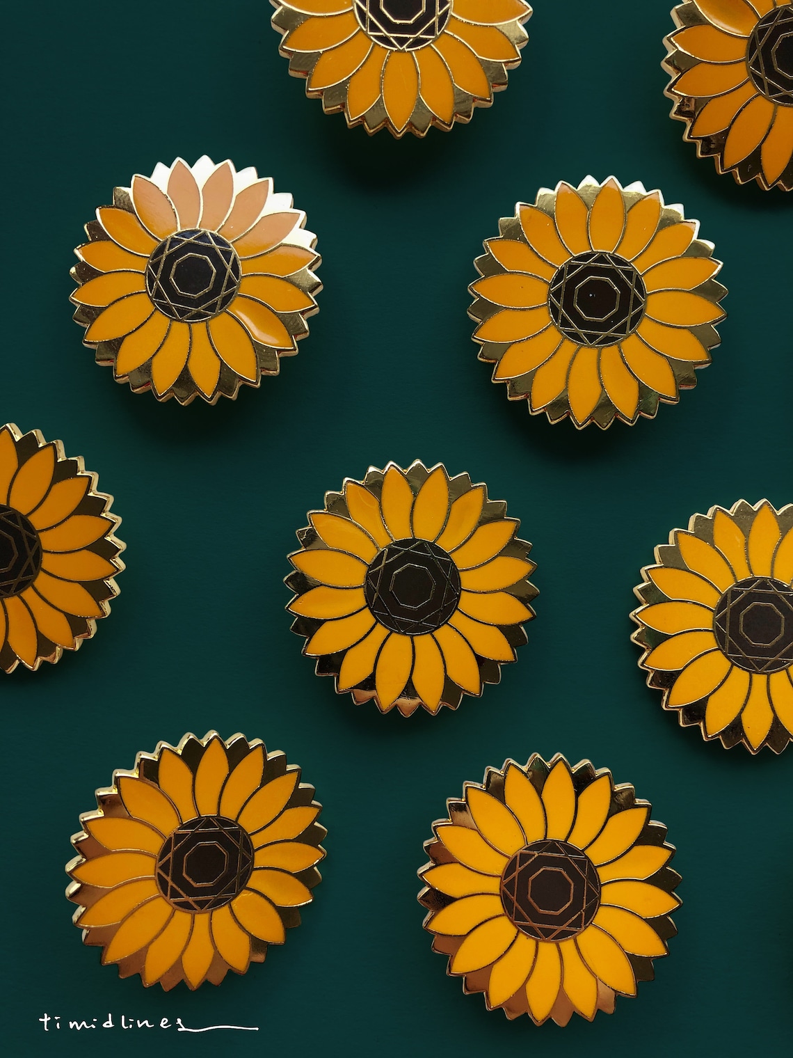 Sunflower Hard Enamel Pin // Floral Pin // Botanical Pin | Etsy