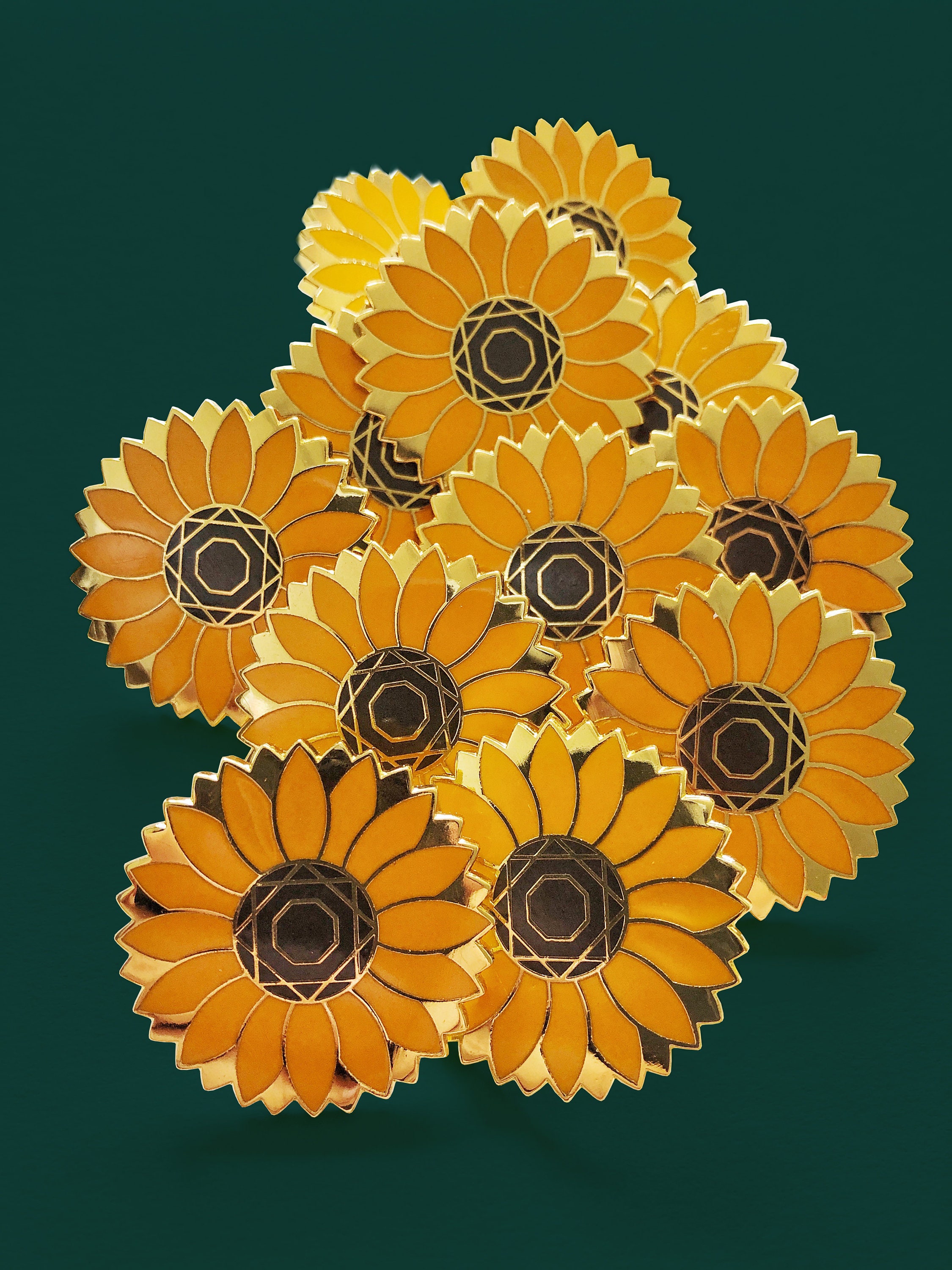 Sunflower Hard Enamel Pin // Floral Pin // Botanical Pin | Etsy