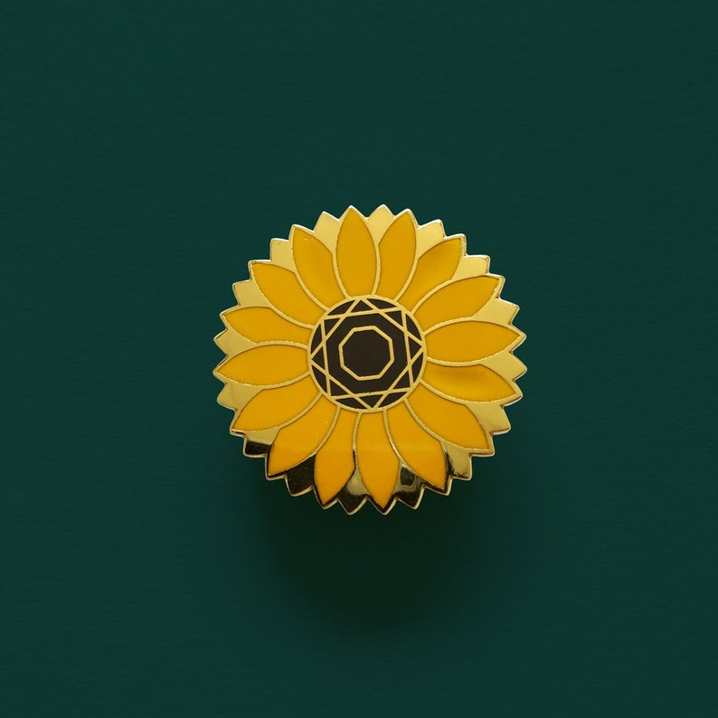 Sunflower Hard Enamel Pin // Floral Pin // Botanical Pin | Etsy