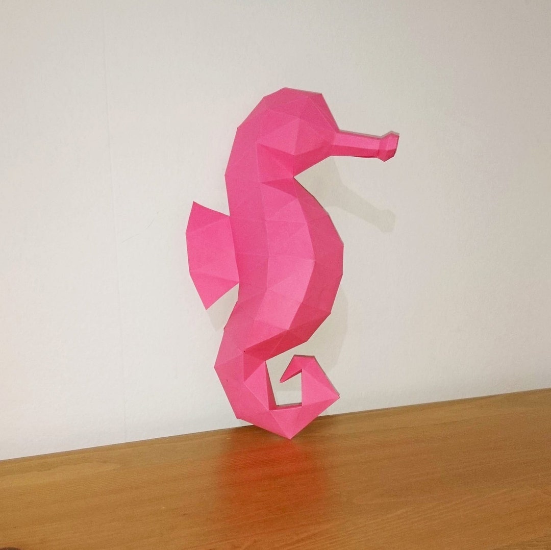 Seahorse Paper Model - Downloadable Pdf - Print at Home Paper Model ...