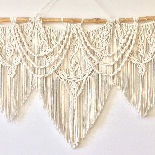 Macrame Cream Bubbles Modern Wall Hanging Tapestry on | Etsy