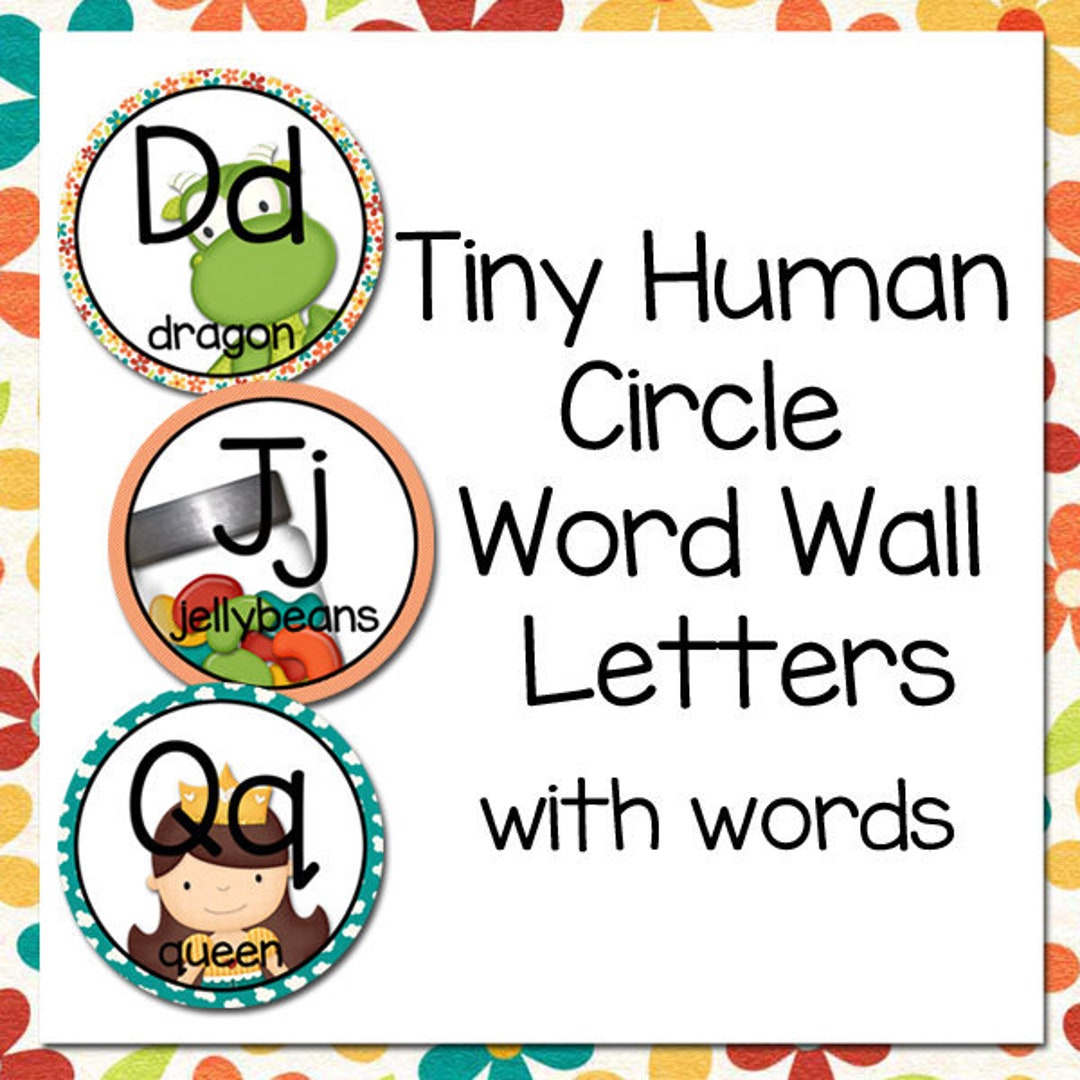 Tiny Human Circle Word Wall Letters With Words for Classroom Decor - Etsy