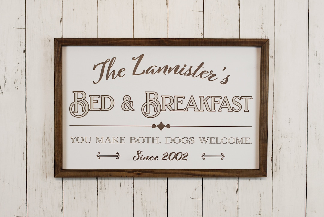 Custom Bed and Breakfast Sign, Farmhouse, Personalized, Large, Small ...