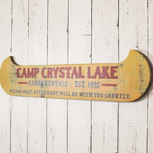Camp Crystal Lake Sign, Canoe Rentals, Horror Fan Gift, Halloween Decor ...