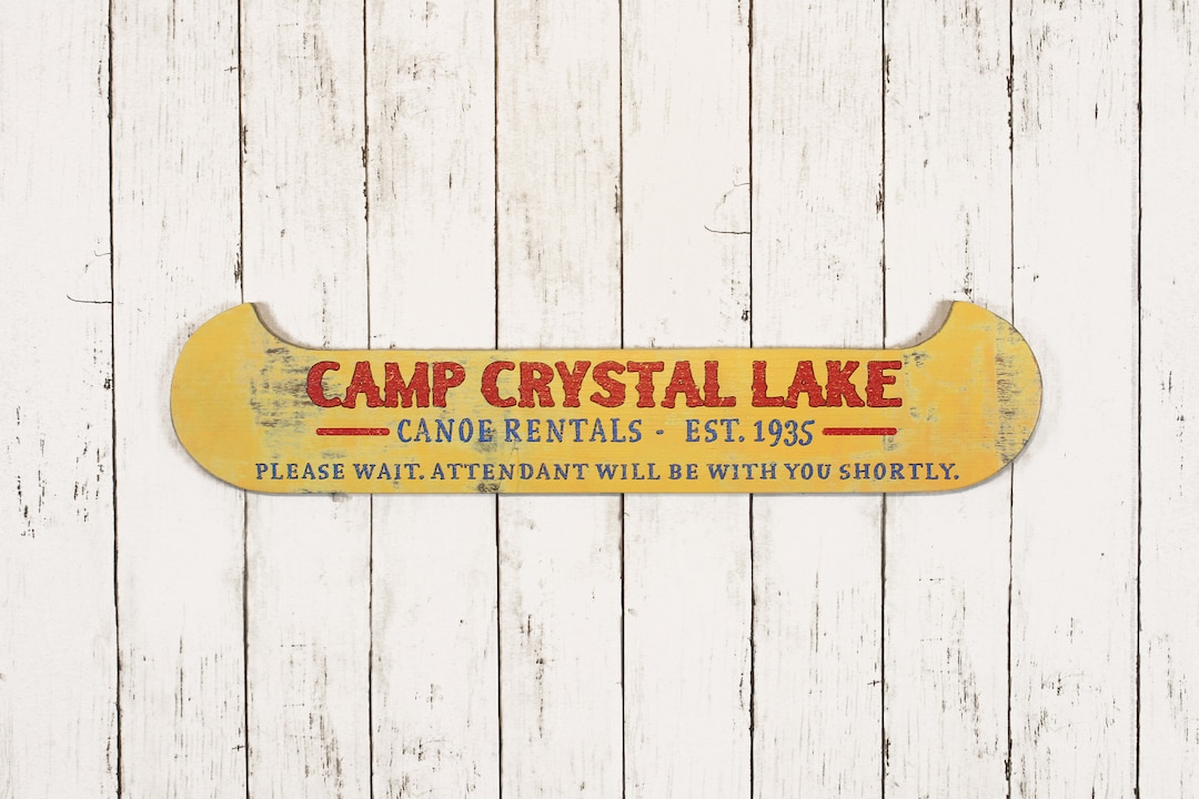 Camp Crystal Lake Sign, Canoe Rentals, Horror Fan Gift, Halloween Decor ...
