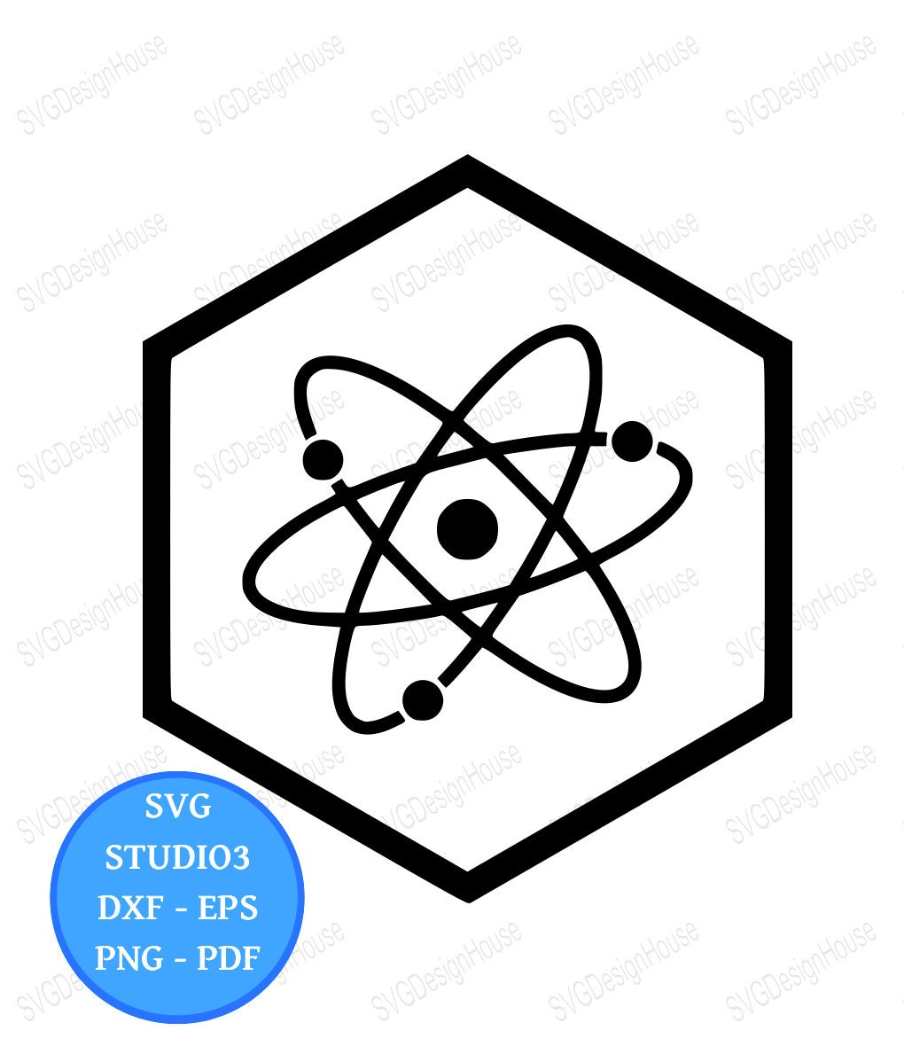 Atom svg Atom Icon Science svg cricut Instant Download | Etsy