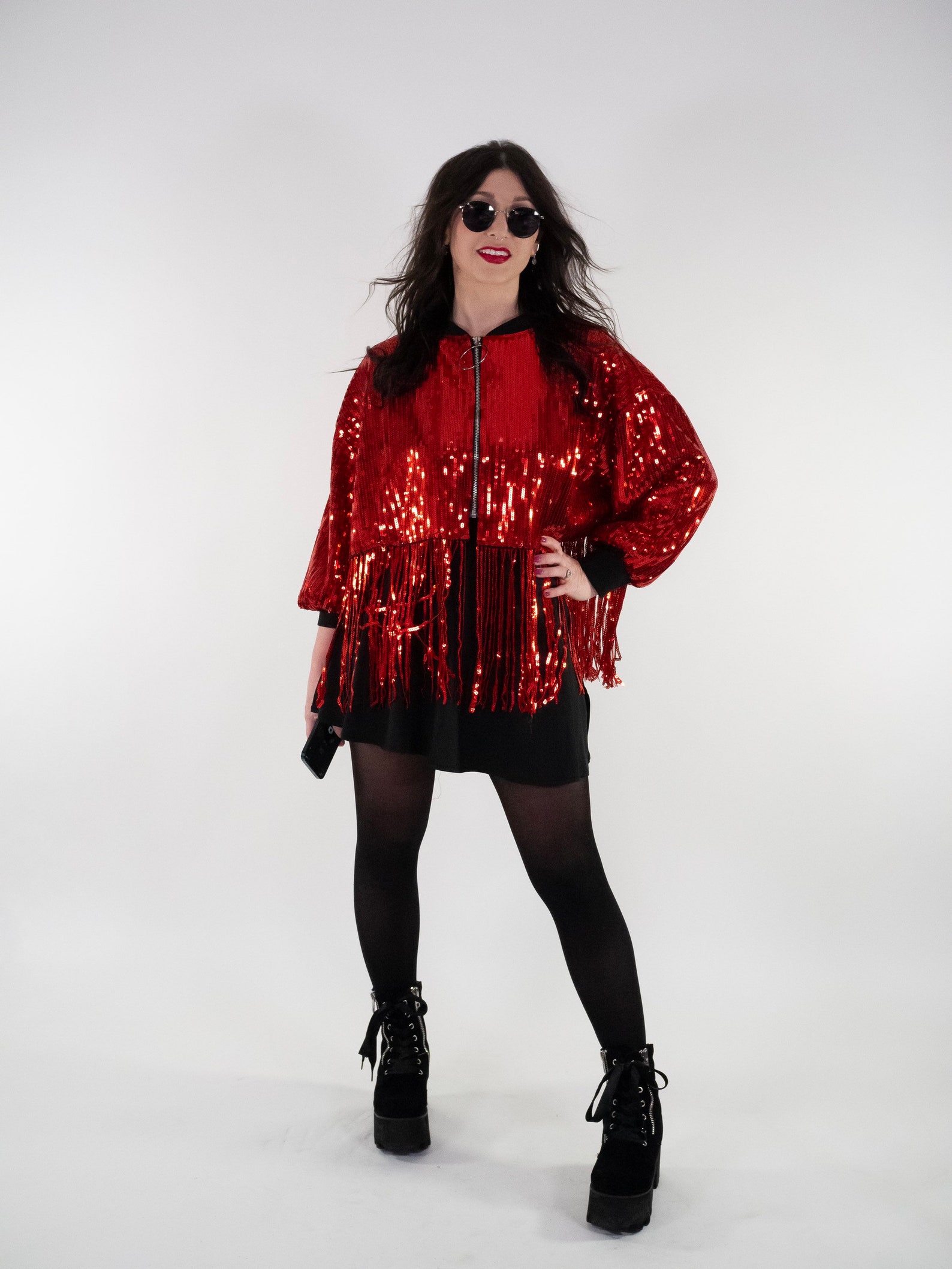 Ruby Red Sequin Fringe Rave Jacket | Etsy