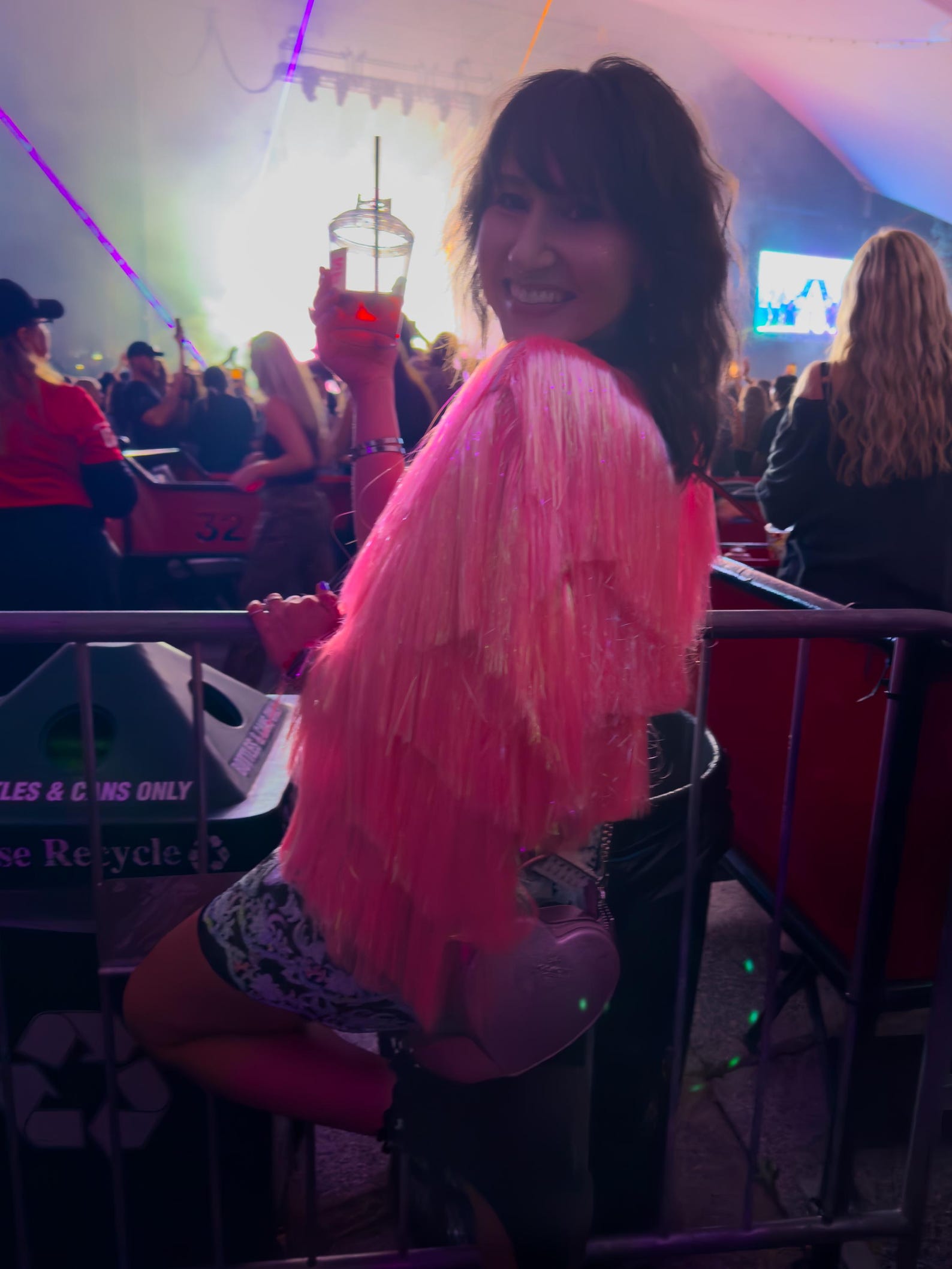 The Lover Iridescent Pink Tinsel Fringe Jacket | Metallic Party Jacket ...