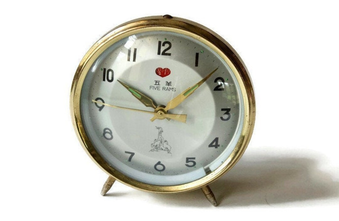 Vintage Five Rams Alarm Clock Green - Etsy