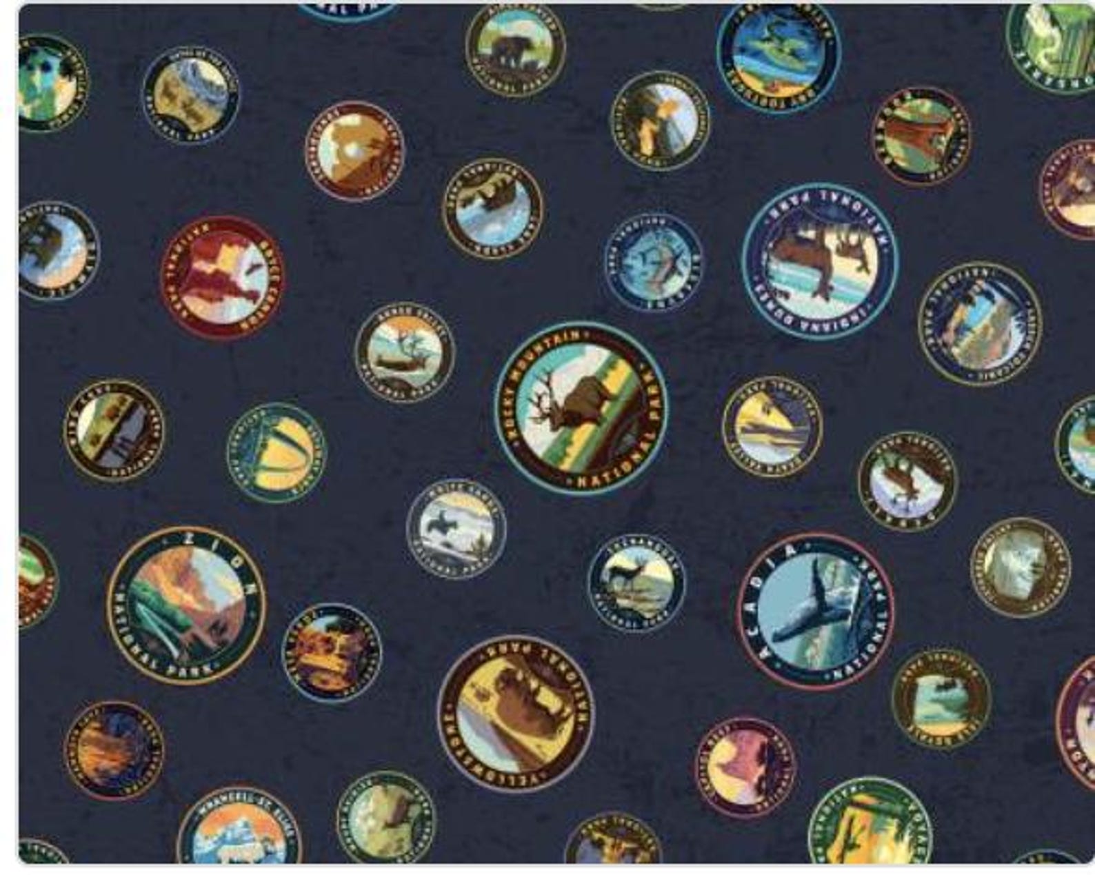 National Parks Cotton Fabric: Emblems Navy, Riley Blake Designs - Etsy