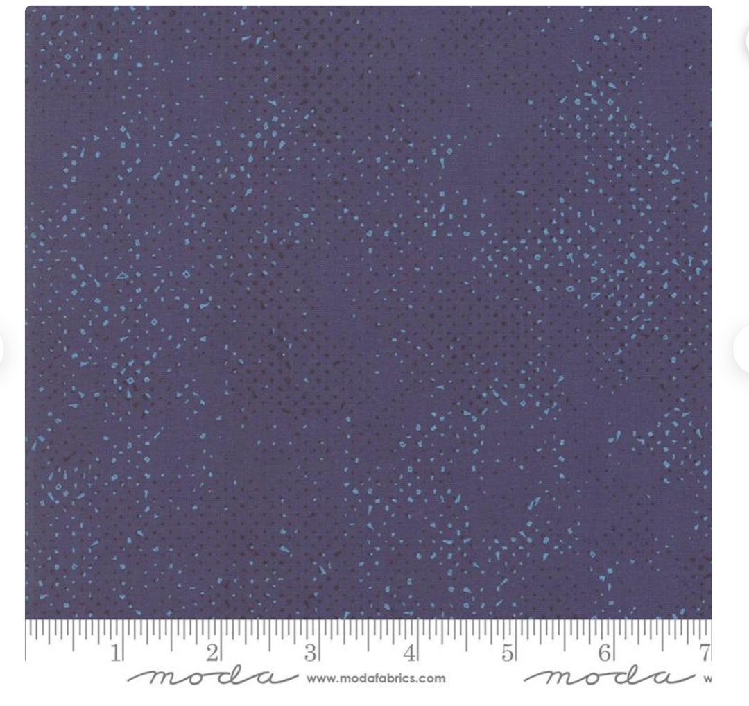 Spotted Fabric, Metallic Midnight Blue, by the Yard, Moda Fabric, Zen ...
