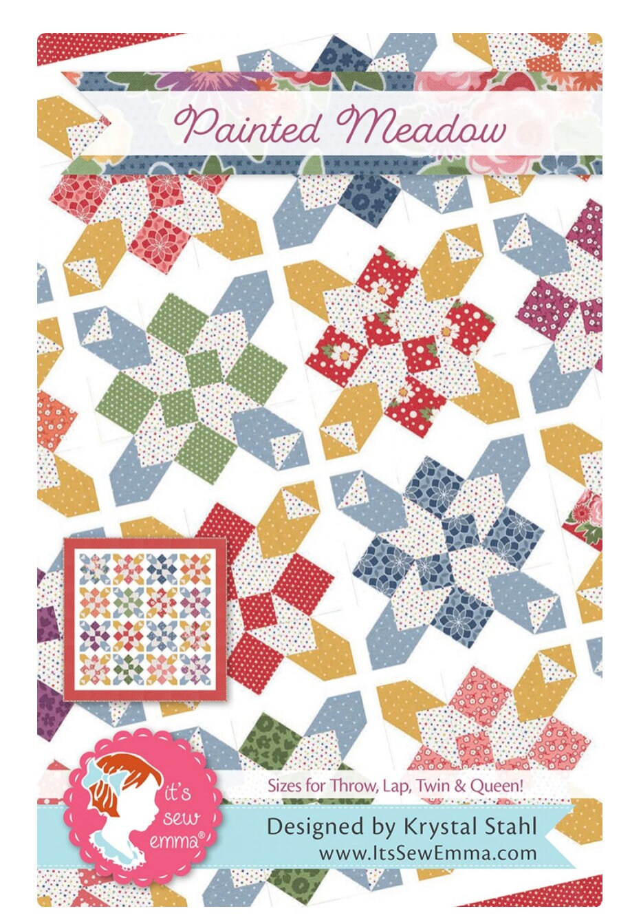 Painted Meadow, Quilt Pattern, Krystal Stahl, It's Sew Emma, 4 Sizes ...