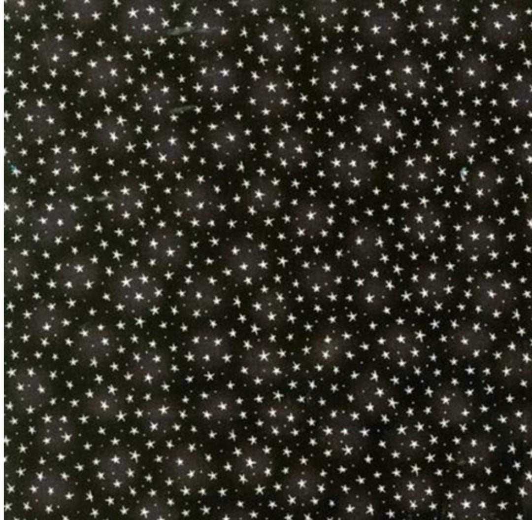 Starlet, Small Stars, Black, Blank Quilting, Blender Fabric, Quilting ...
