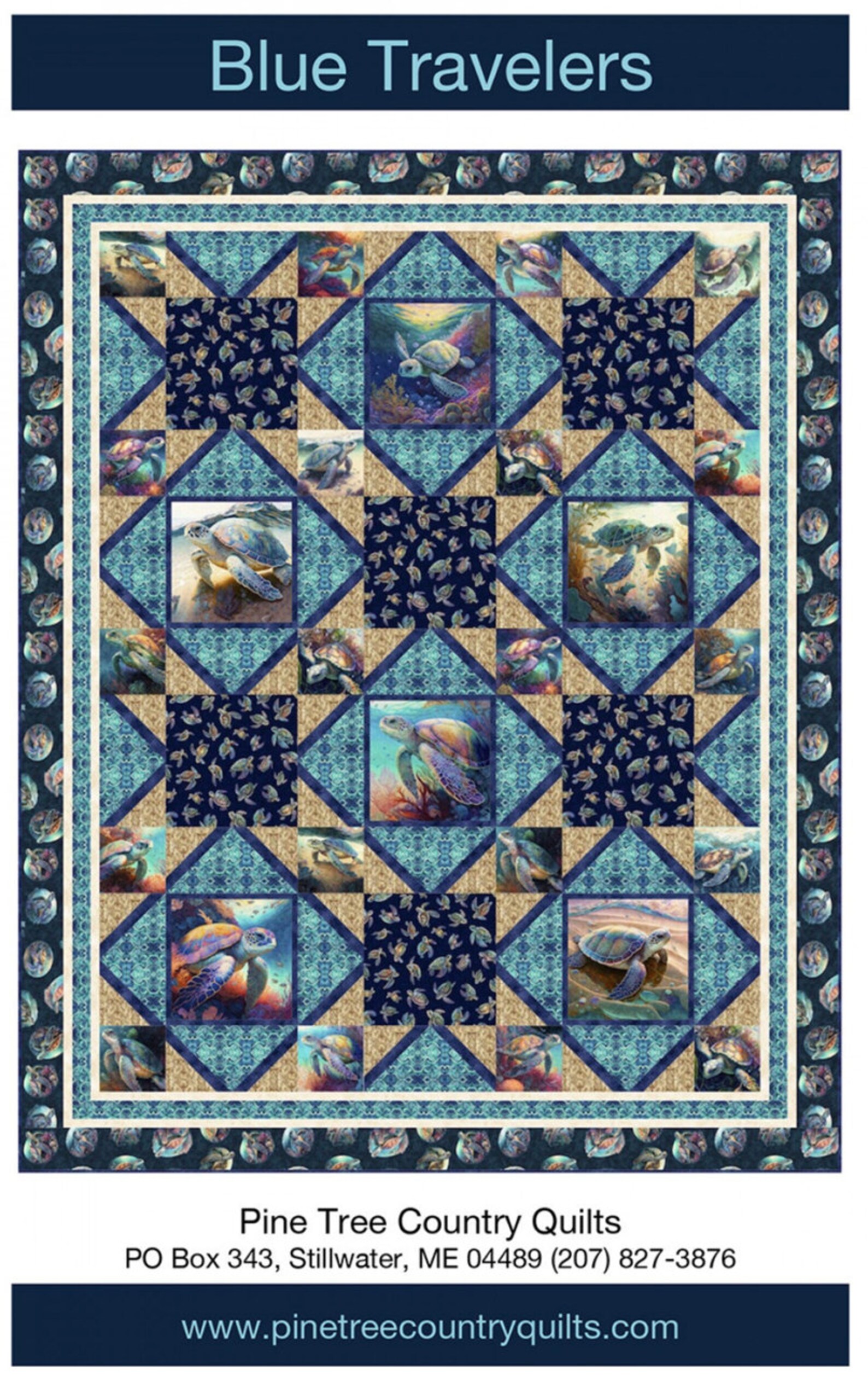 Blue Travelers, QT Fabrics, Quilt Kit, Quilting, Underwater, Turtles ...
