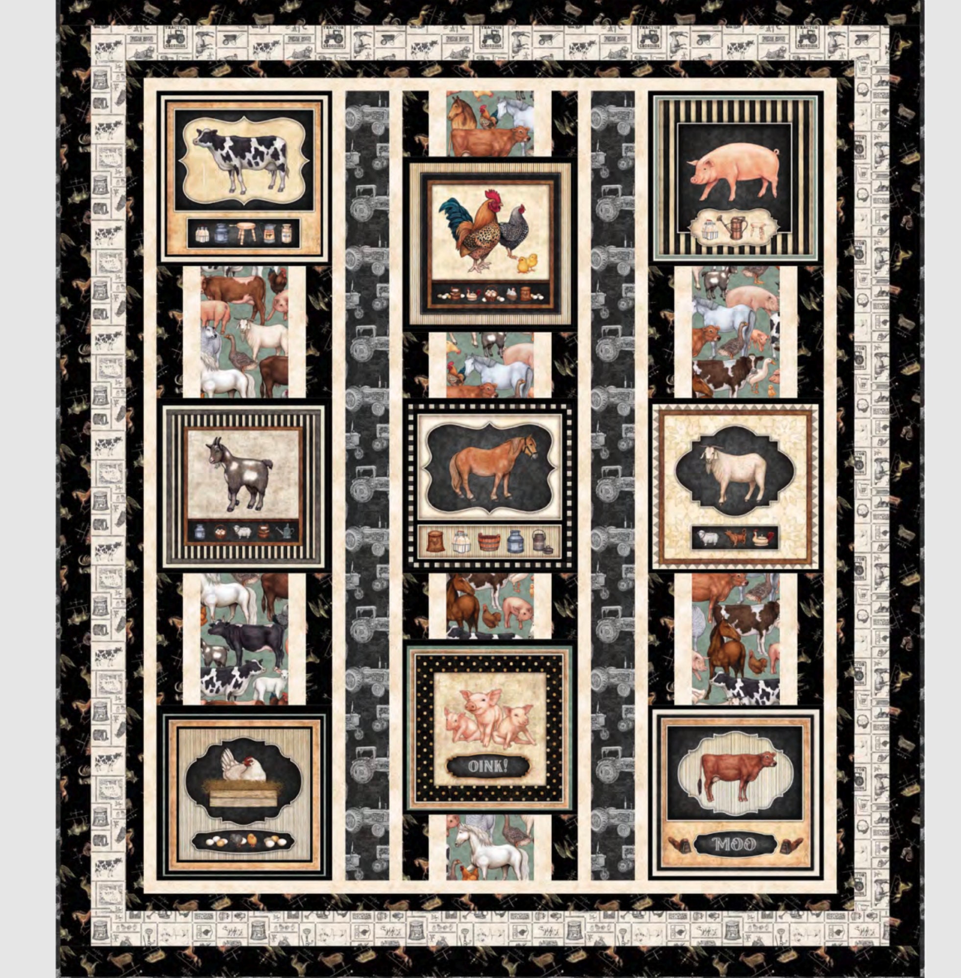 QT Fabrics, Country Farm Quilt, Quilt Kit, Kit, Quilting, Farmhouse ...