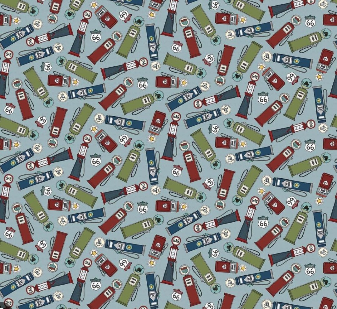 Adventure Awaits, Gas Pumps, Blank Quilting, Yardage, Quilting, Sewing ...