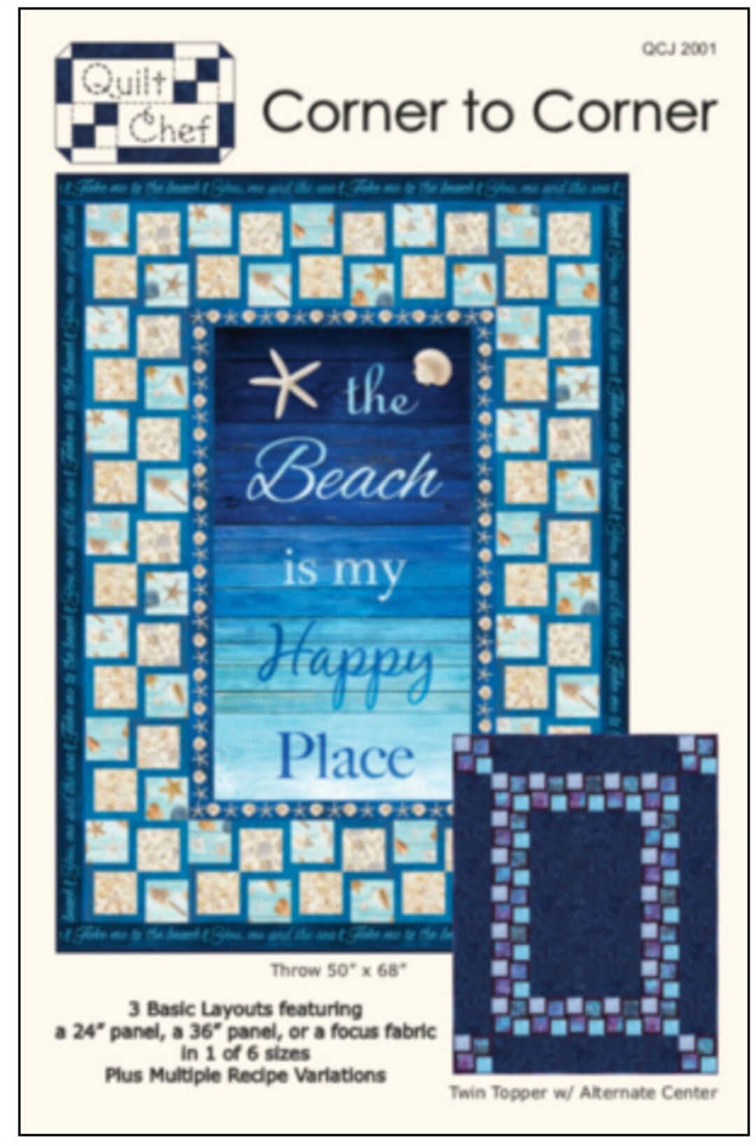 Quilt Chef, CORNER TO CORNER, Pattern, Panel Quilt - Etsy