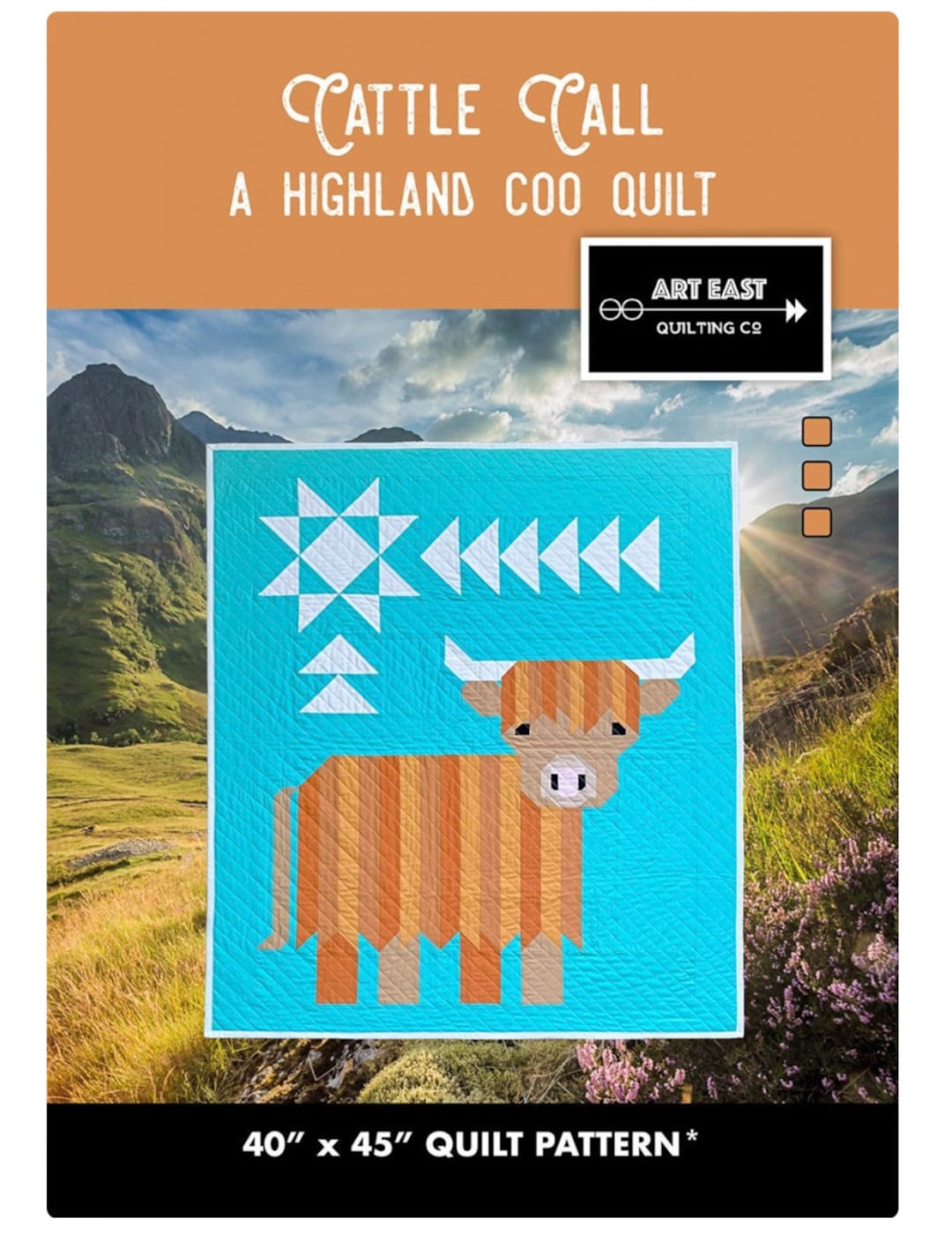 Highland Cow, Quilt Pattern, Cattle Call Quilt Pattern, Art East ...