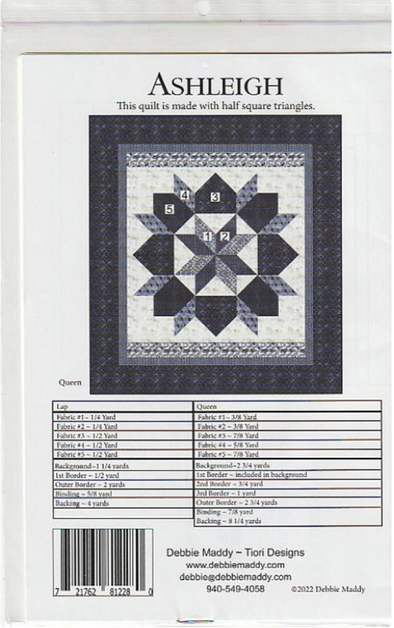 Ashleigh Quilt Pattern Paper Pattern Debbie Maddy Calico - Etsy