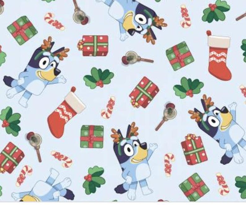 Bluey Reindeer, Springs Creative, Christmas, 1 Yd Cuts, Quilting ...