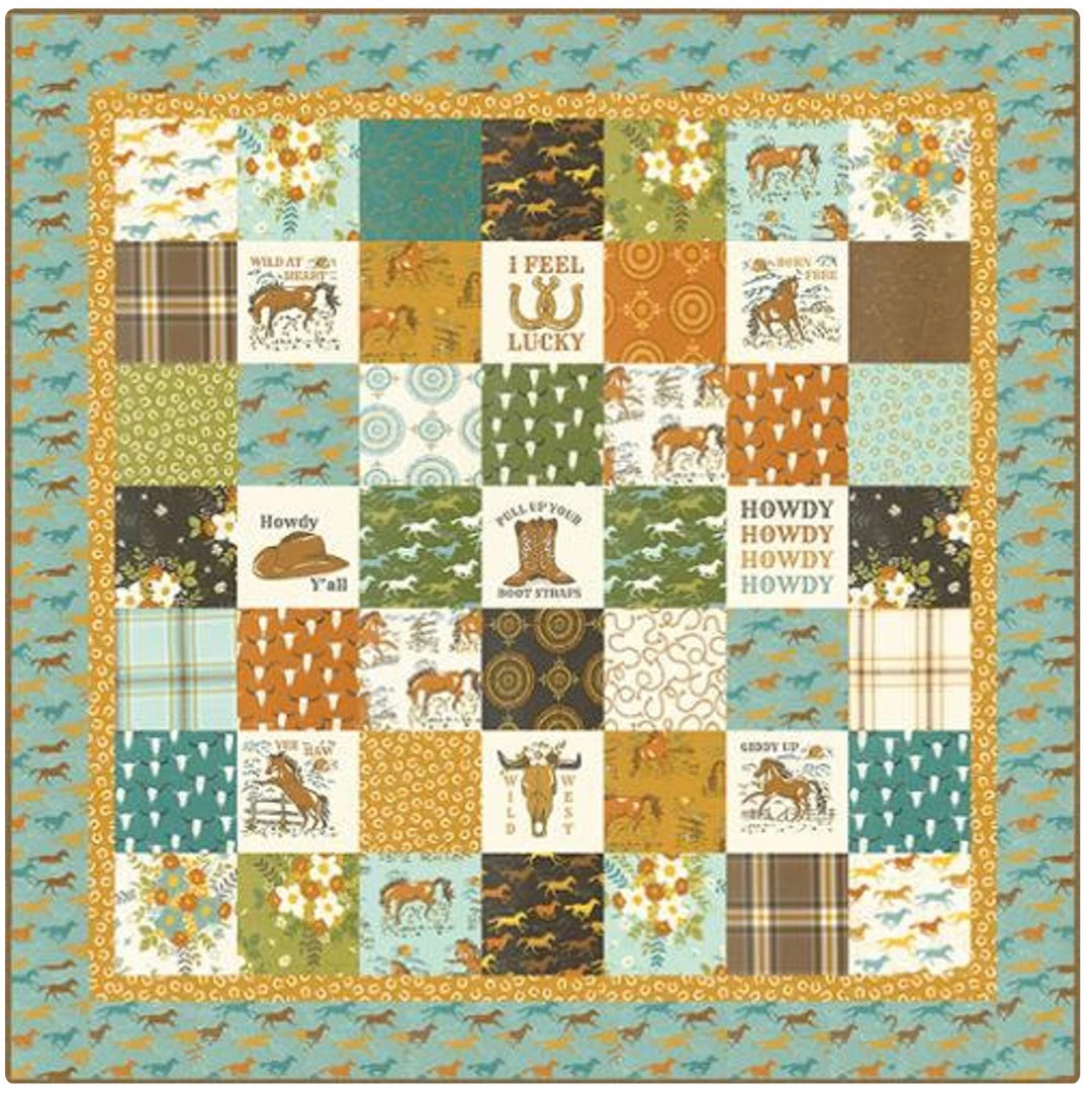 Ponderosa, Quilt Kit, Stacey Iest HSU, Moda, Quilting, Sewing, Quilters Gift, Rodeo Gift, Horse ...