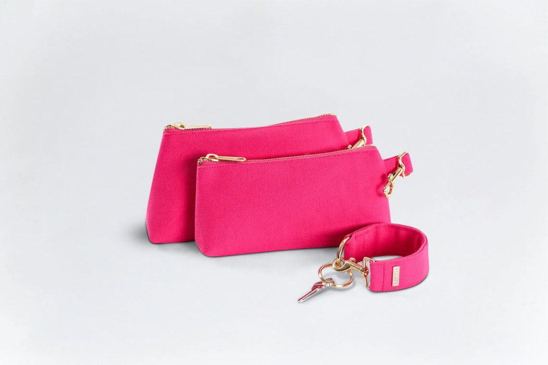 Classic Canvas Wristlet Set - Hot Pink, High Quality Wristlet Gifts ...