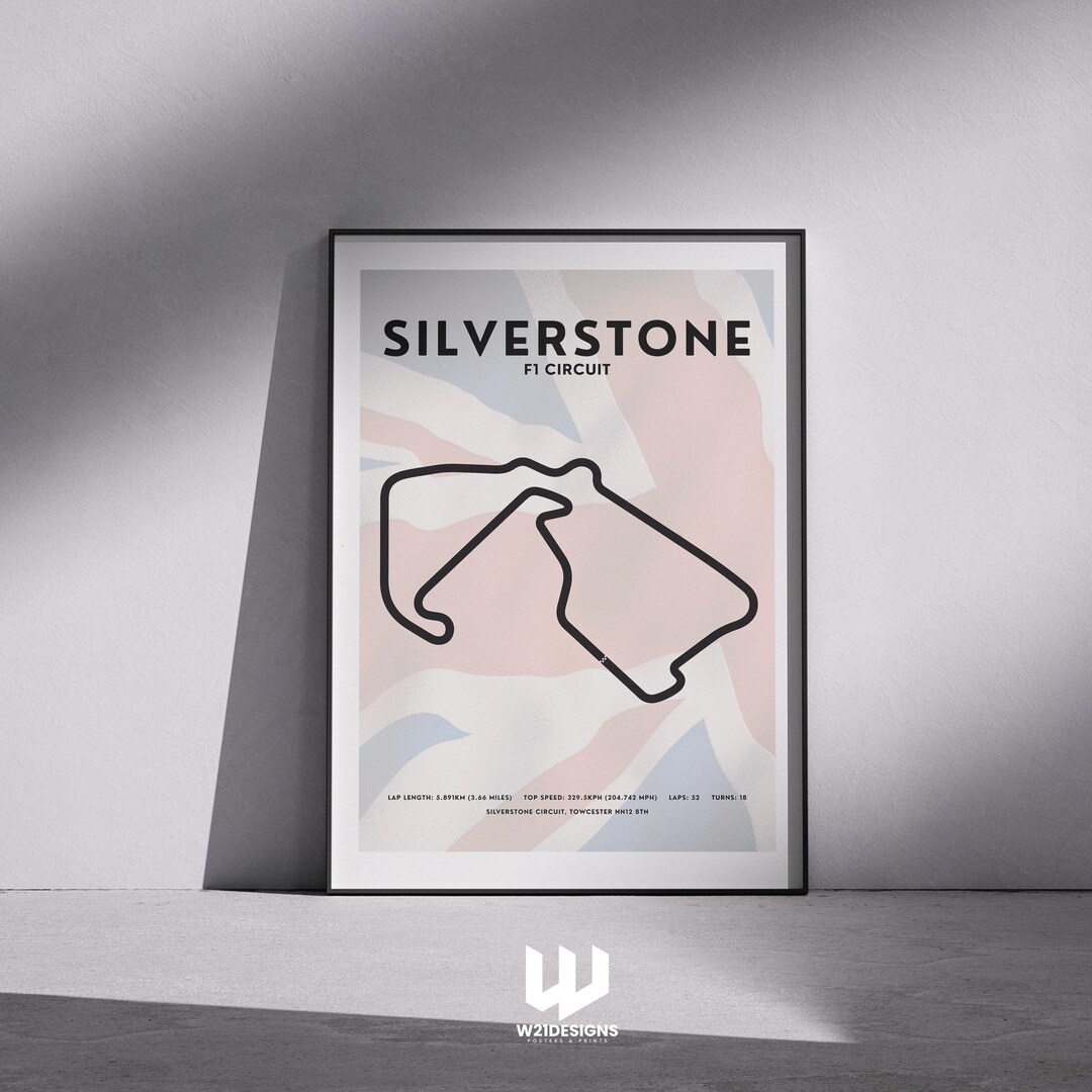 Silverstone F1 Circuit Poster: British Grand Prix Motorsport Art - Etsy
