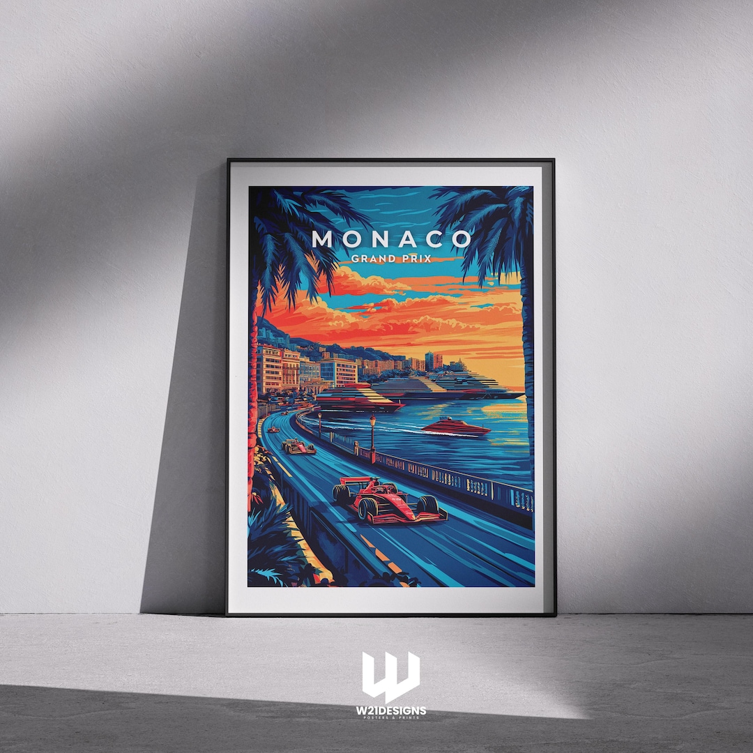 Monaco Grand Prix Travel Poster | Formula 1 Wall Art | French Riviera ...