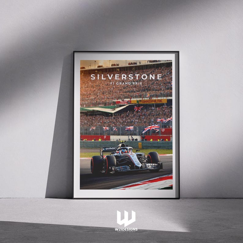 Silverstone F1 Grand Prix Poster: British Racing Art - Etsy