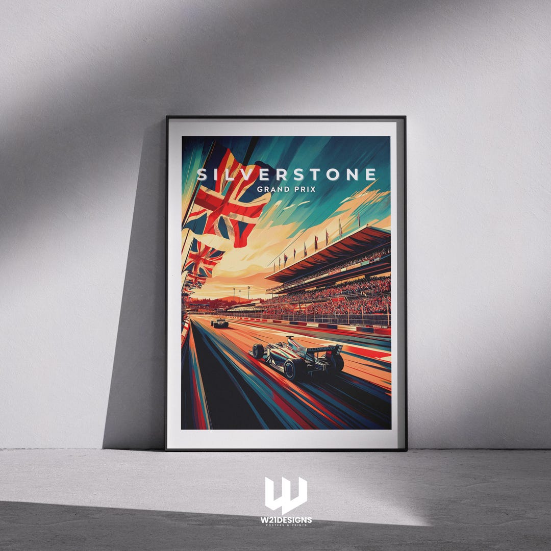 Silverstone Grand Prix Poster: Vintage British F1 Racing Art Print - Etsy