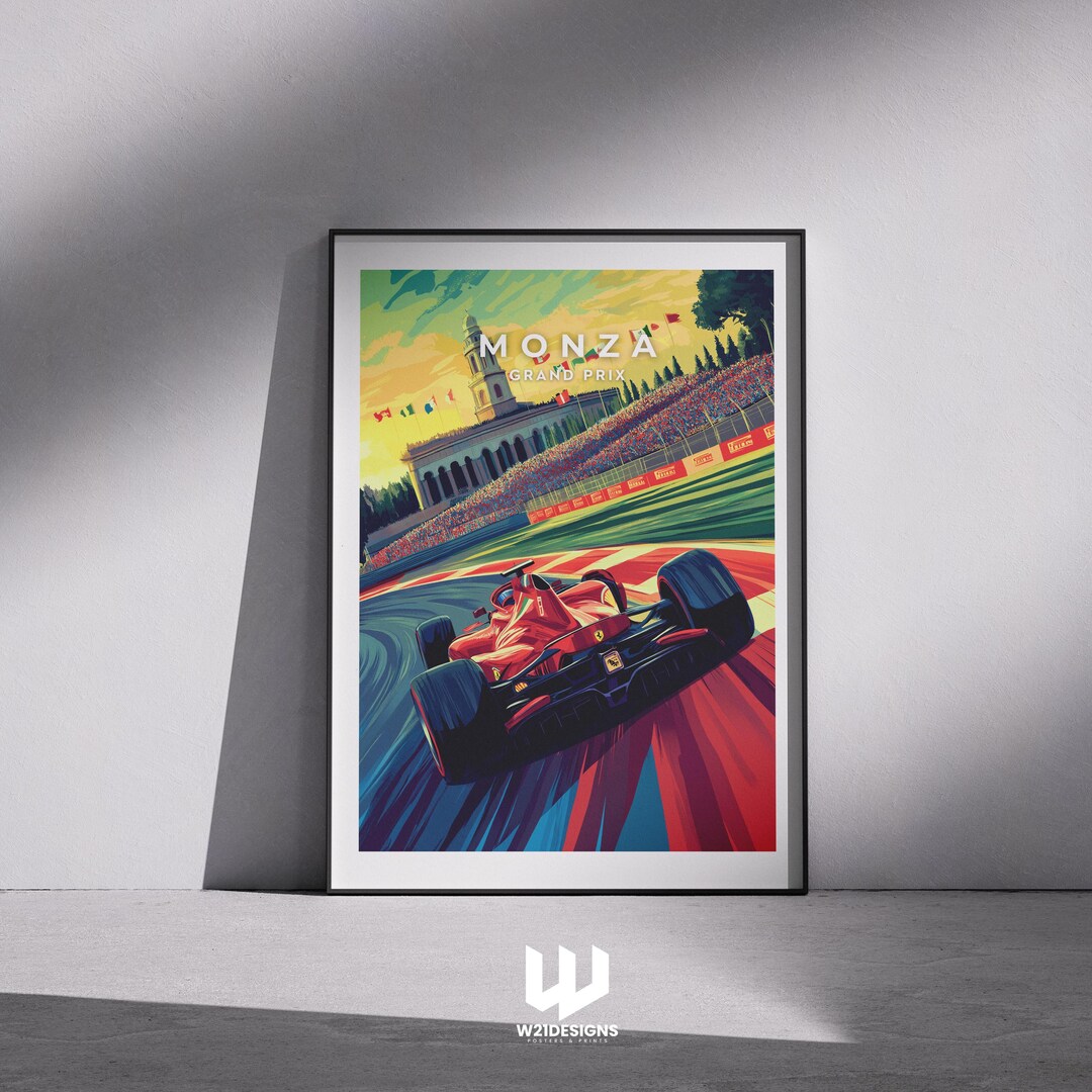 Monza Grand Prix Poster: Ferrari F1 Racing Art Print - Etsy UK