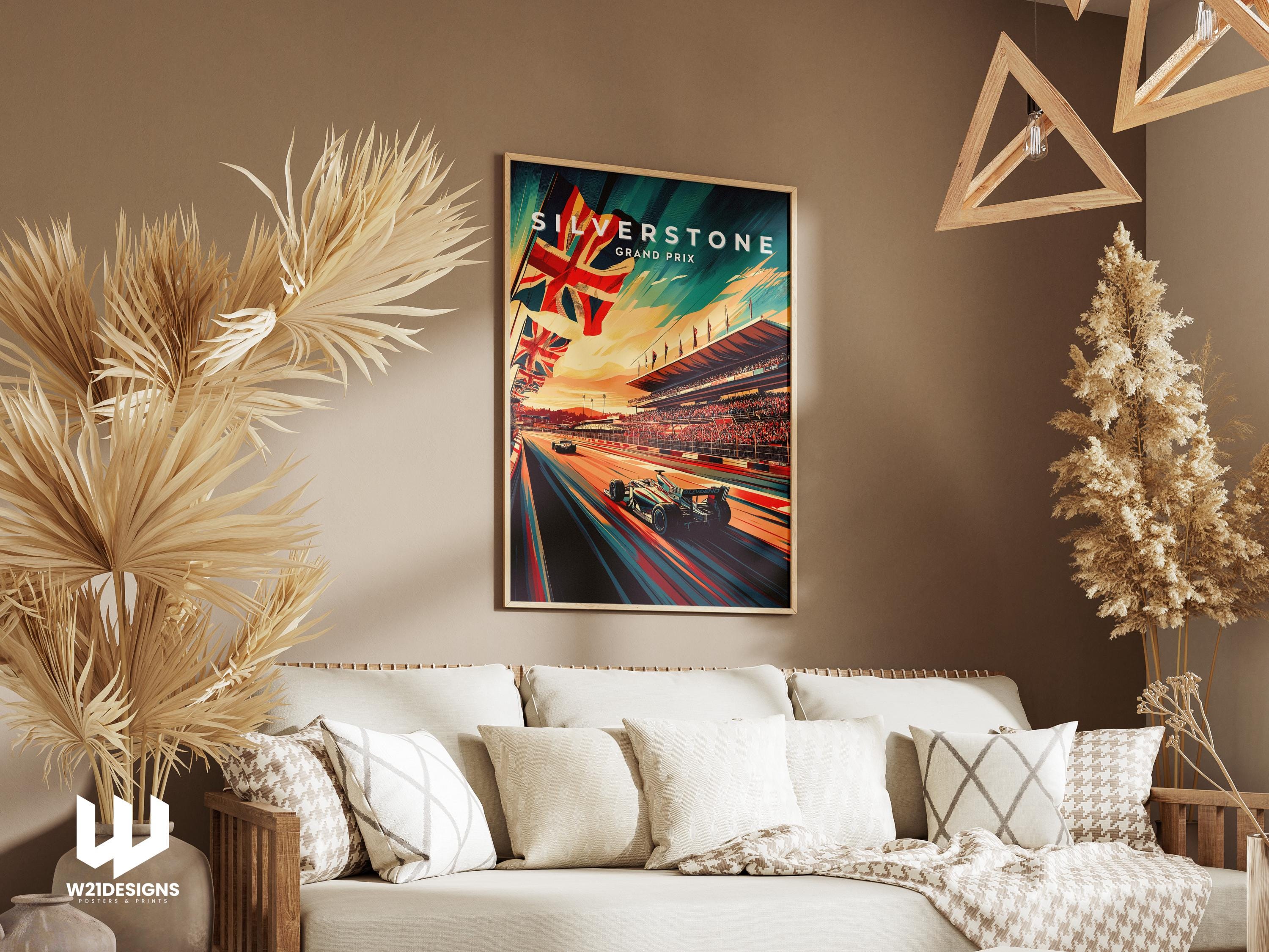 Silverstone Grand Prix Poster: Vintage British F1 Racing Art Print ...
