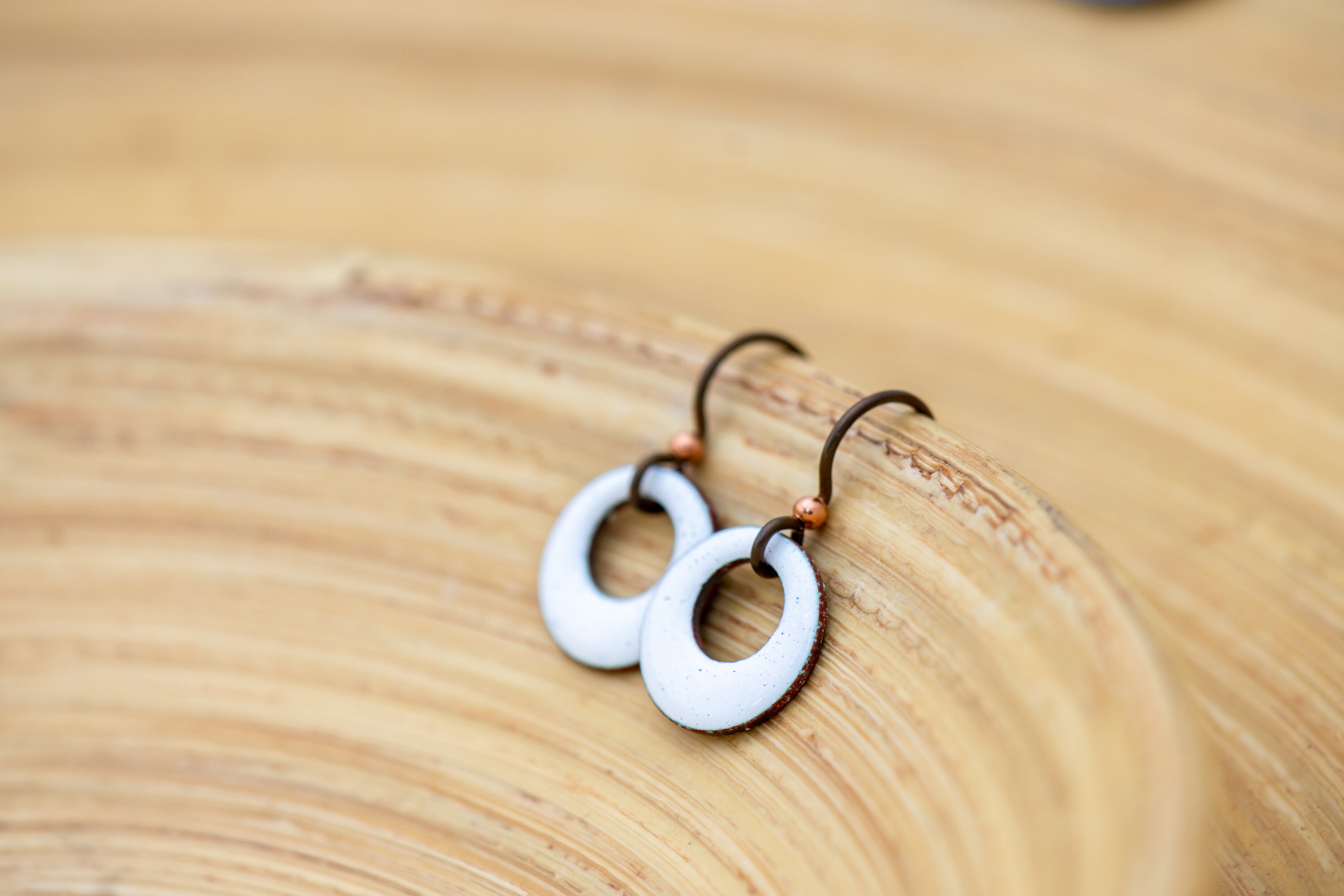 Tiny Handmade Arctic White Earrings White Enamel Earrings - Etsy