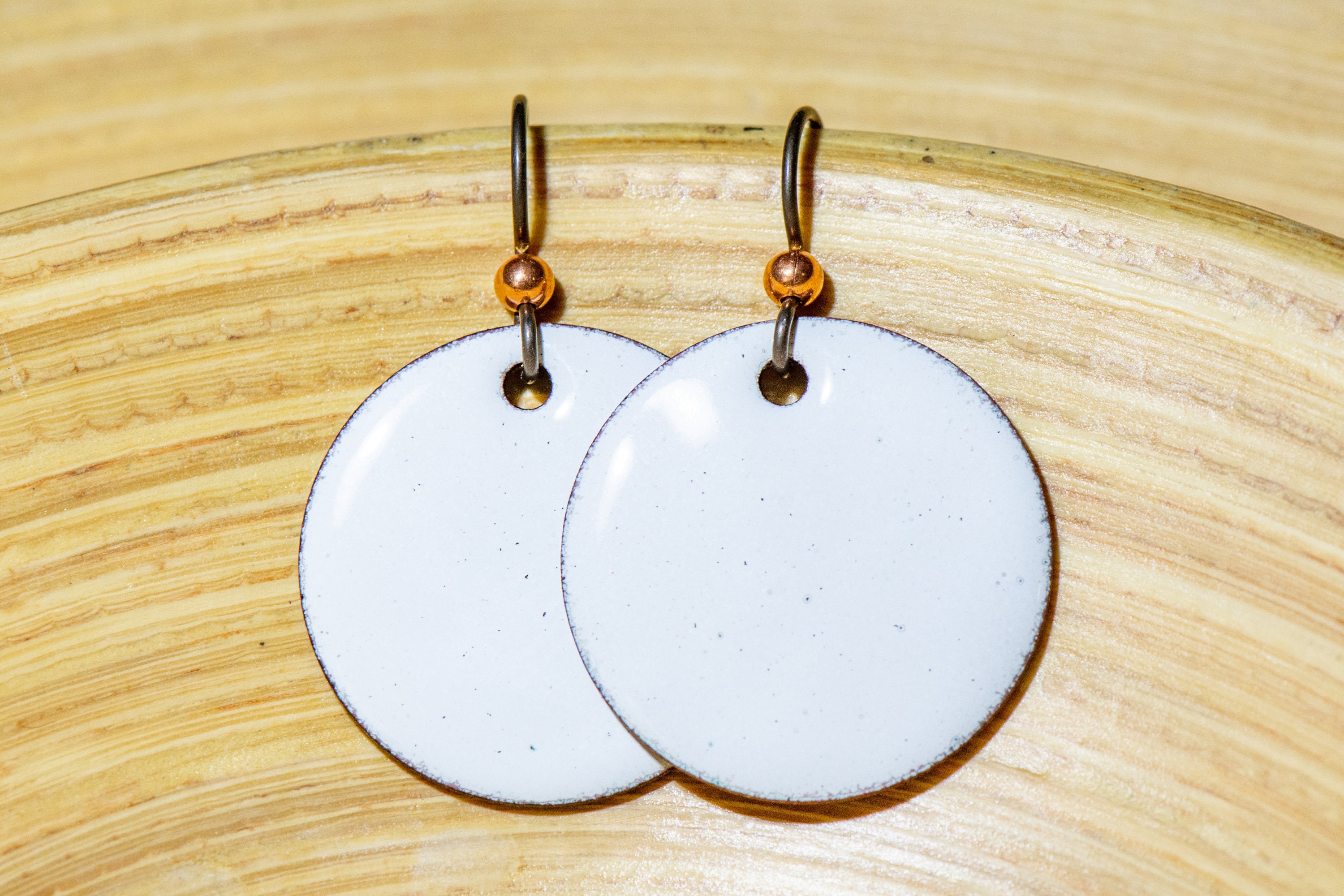 Handmade White Enamel Earrings Bright White Earrings Summer - Etsy ...