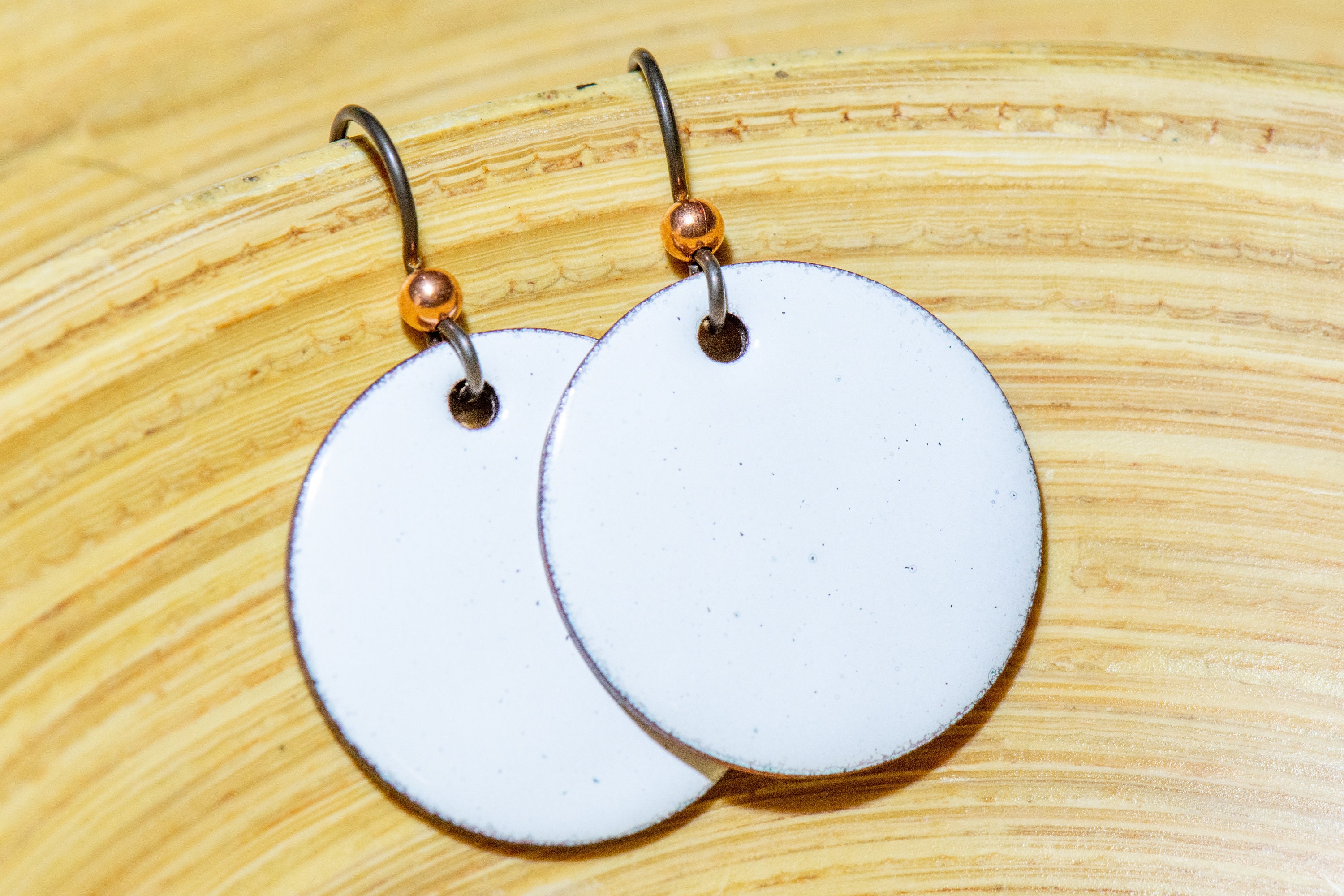 Handmade White Enamel Earrings Bright White Earrings Summer - Etsy ...