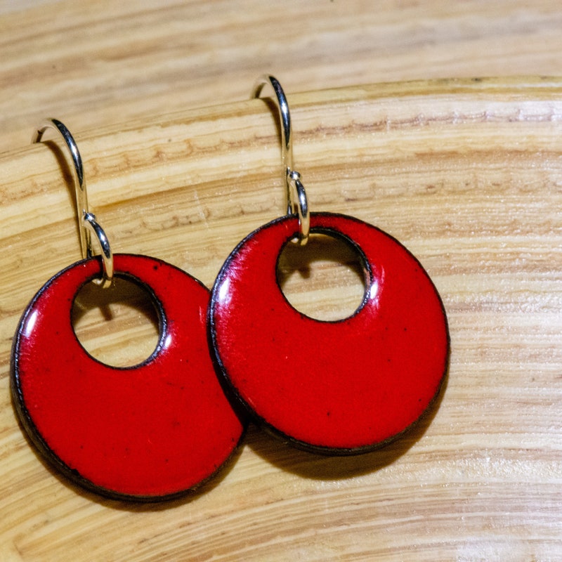 Red Dangle Earrings - Etsy