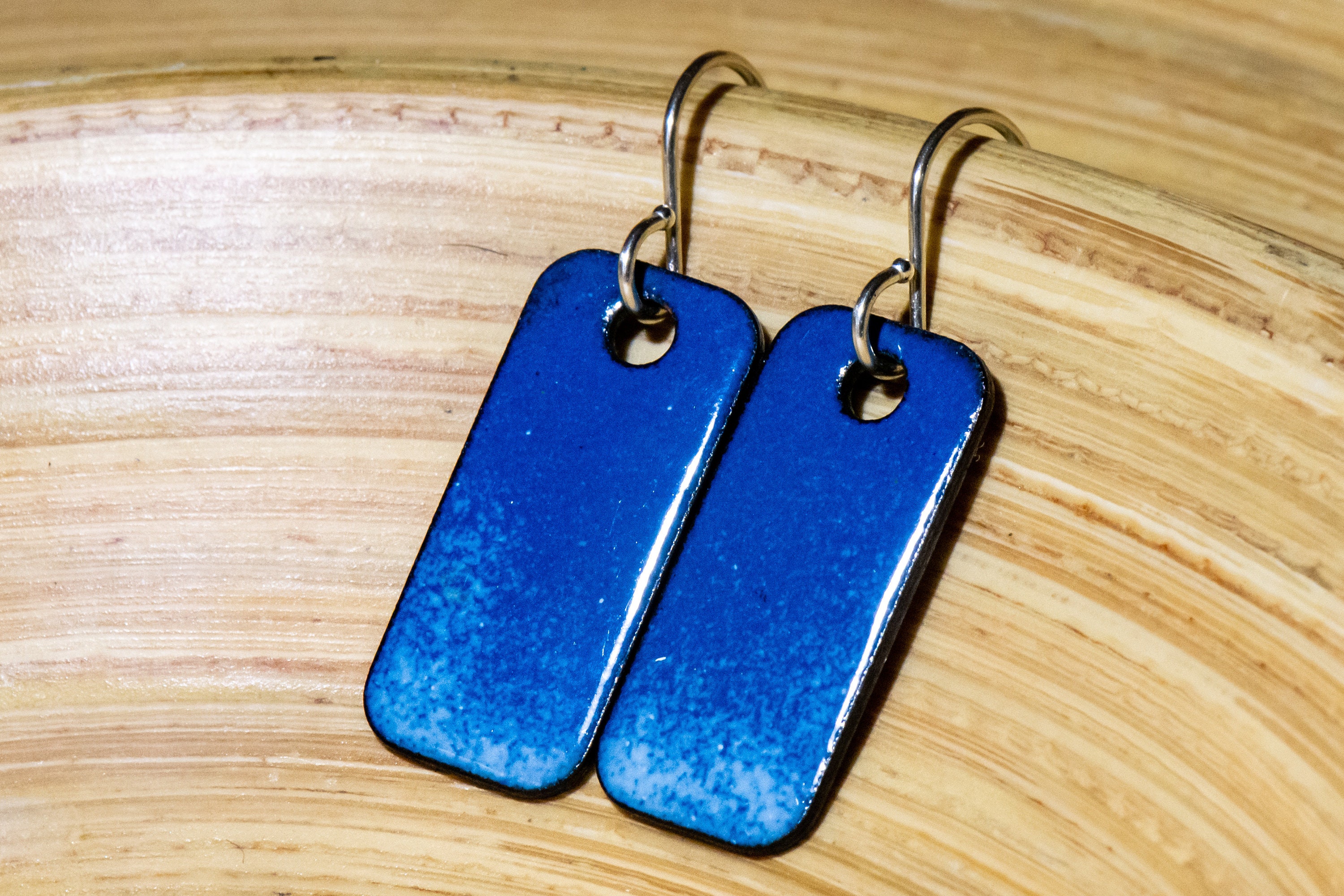 Handmade Blue Enamel Earrings Blue Earrings Pale Blue Enamel Etsy Uk