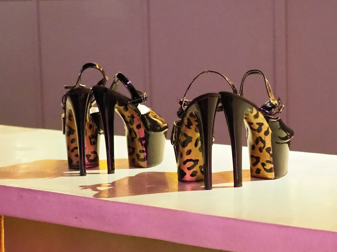 Leopard Design Custom Pole Dance Shoes/ Pleaser/ Burlesque and Stripper ...