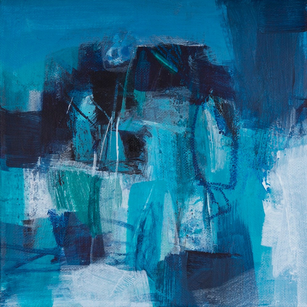 Contemporary Art, Abstract Art, Blue Painting, Modern Art Print, Wall ...