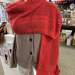 Crochet Crescent Wrap Pattern - Crochet Shawl Pattern - Lacey Shawl ...