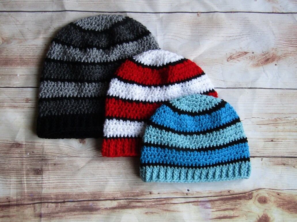 Crochet Striped Hat Pattern Crochet Striped Hat Multiple | Etsy