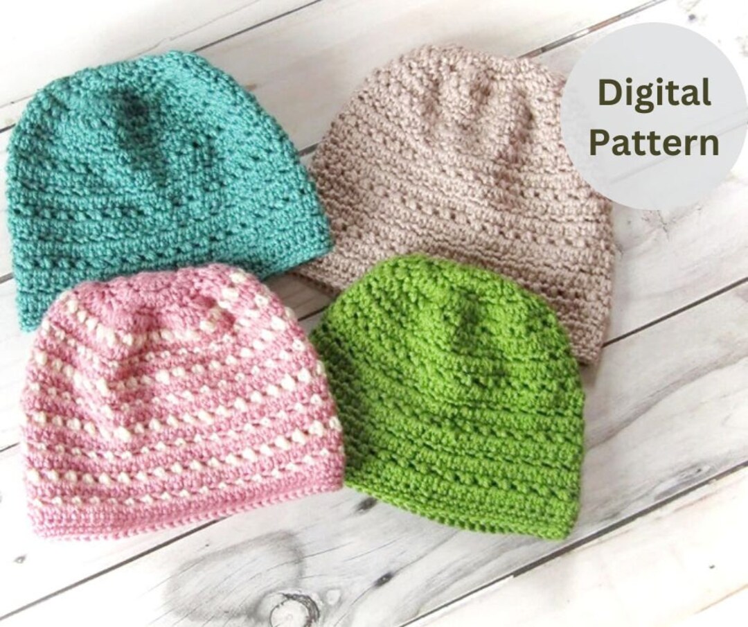 Crochet Beanie Pattern Crochet Spring Hat Pattern Crochet Textured ...