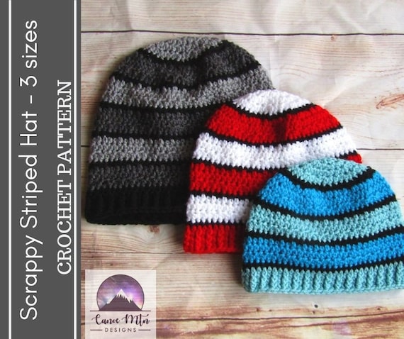 Crochet Striped Hat Pattern Crochet Striped Hat Multiple | Etsy