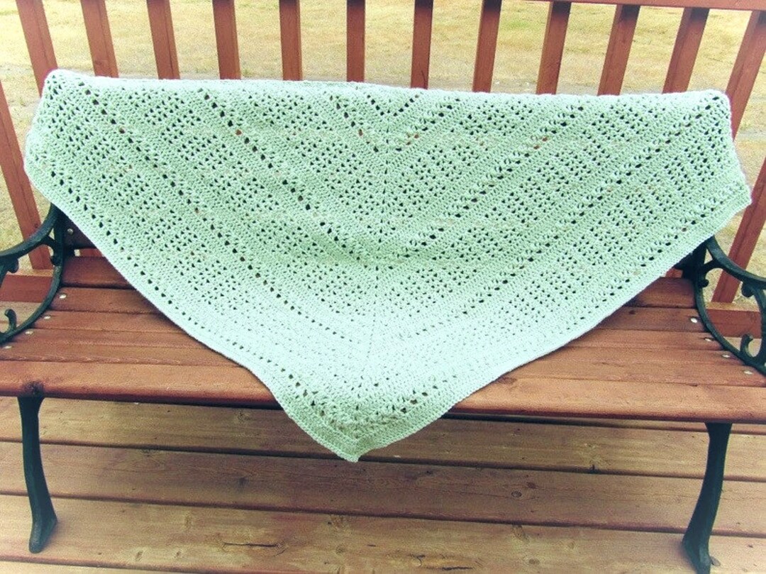 Crochet Shawl Pattern Textured Triangle Shawl Pattern Lacy Shawl ...