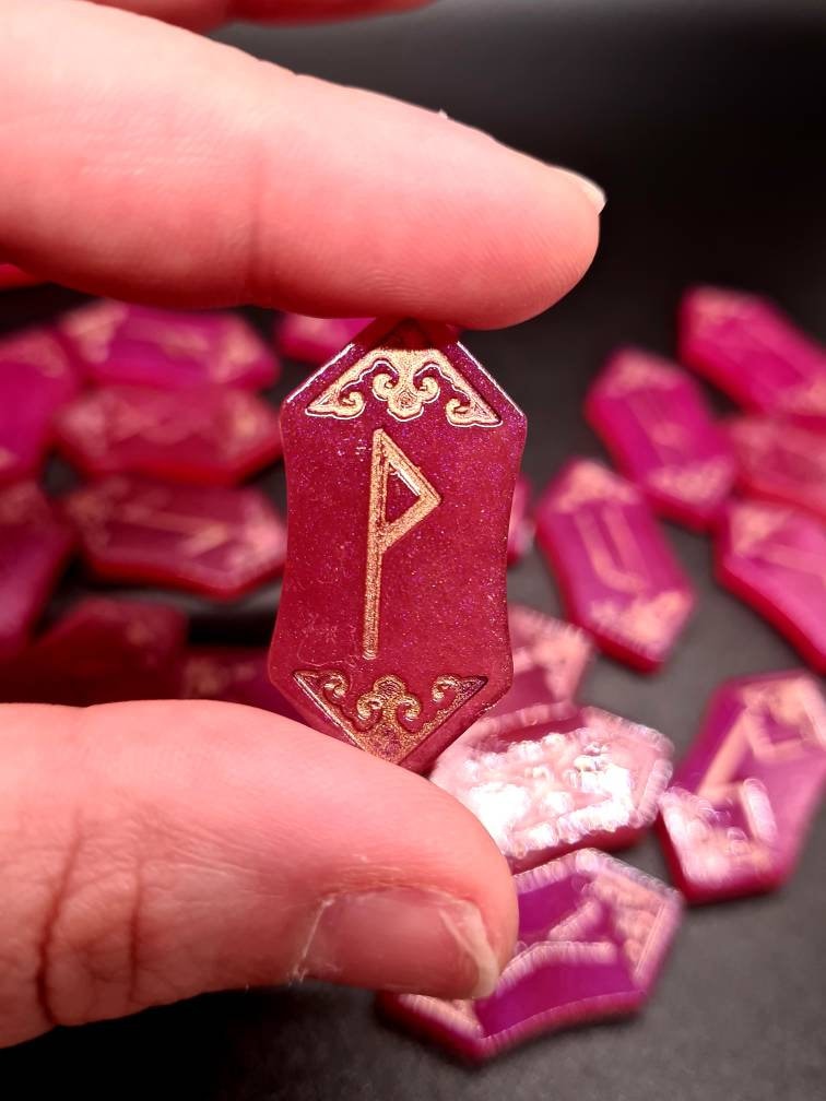 Hot Pink Resin Rune Set - Etsy