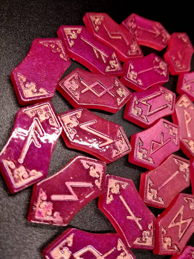 Hot Pink Resin Rune Set - Etsy